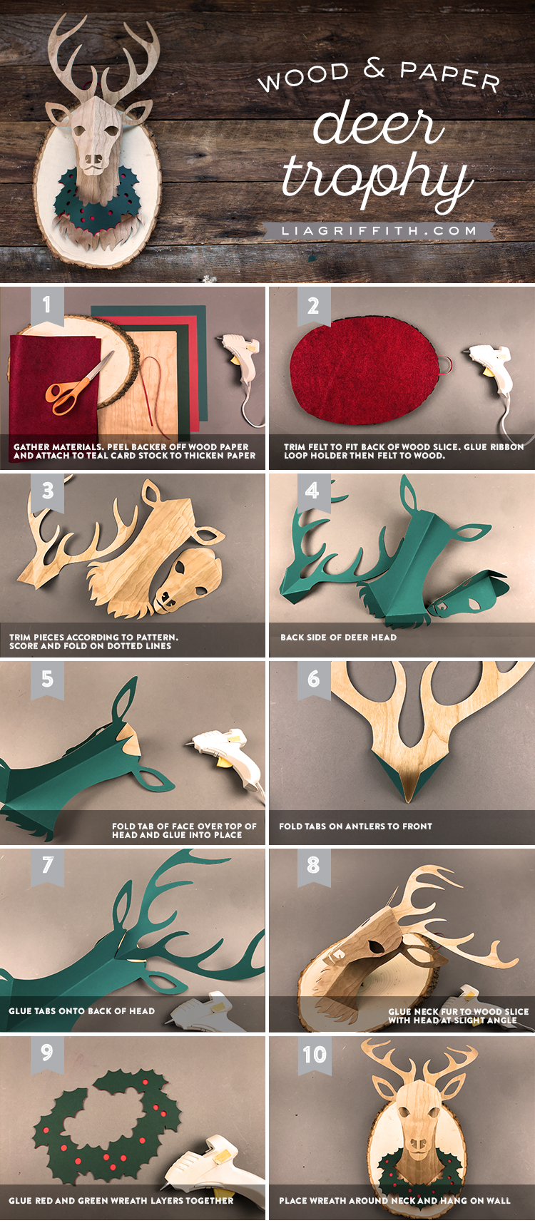 Lia Griffith DIY Paper Deer Head