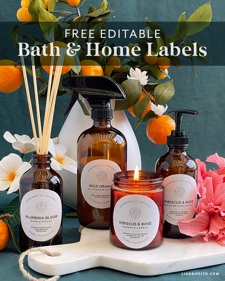 Lia Griffith | Free Editable Home & Bath Labels